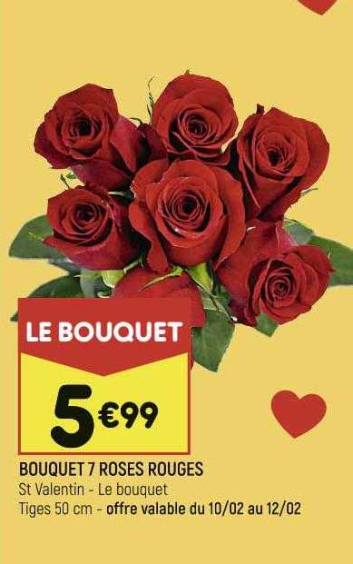Promo Bouquet 7 Roses Rouges chez Leader Price - iCatalogue.fr