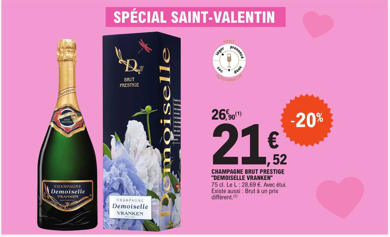 Promo Champagne Brut Prestige "demoiselle Vranken" chez E.Leclerc ...