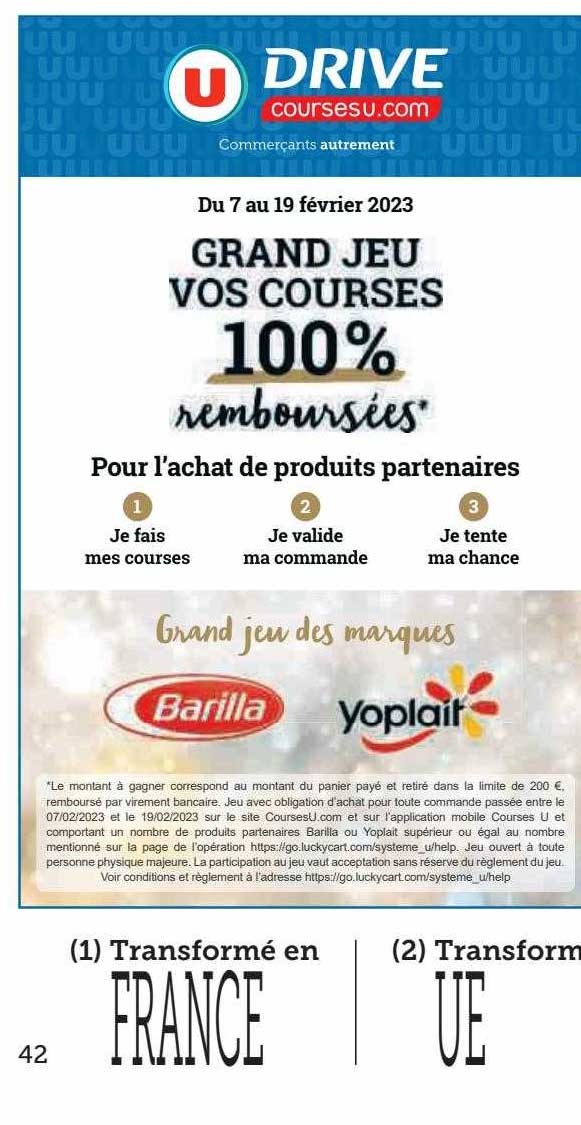 Promo Grand Jeu Des Marques Barilla, Yoplait chez Hyper U - iCatalogue.fr