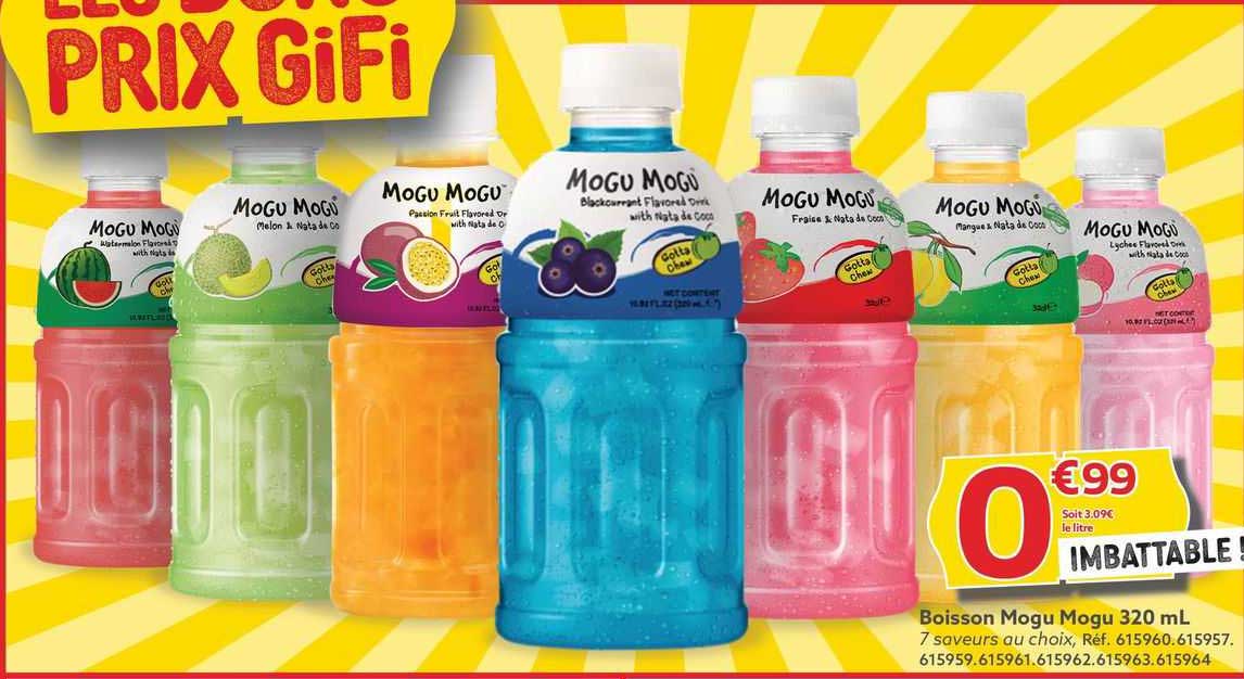 Promo Boisson Mogu Mogu 320 Ml chez GiFi - iCatalogue.fr
