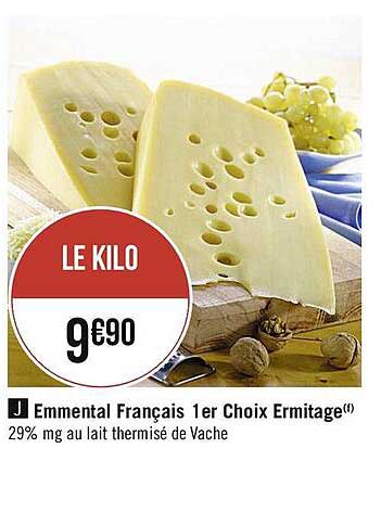 Promo Emmental Français 1er Choix Ermitage chez Casino Supermarchés ...
