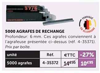 Promo 5000 Agrafes De Rechange chez Le Géant des Beaux-Arts - iCatalogue.fr
