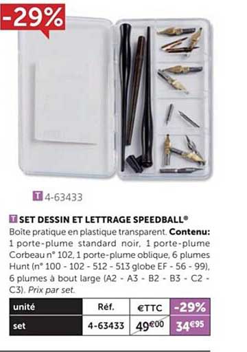 Promo Set Dessin Et Lettrage Speedball chez Le Géant des Beaux-Arts - iCatalogue.fr