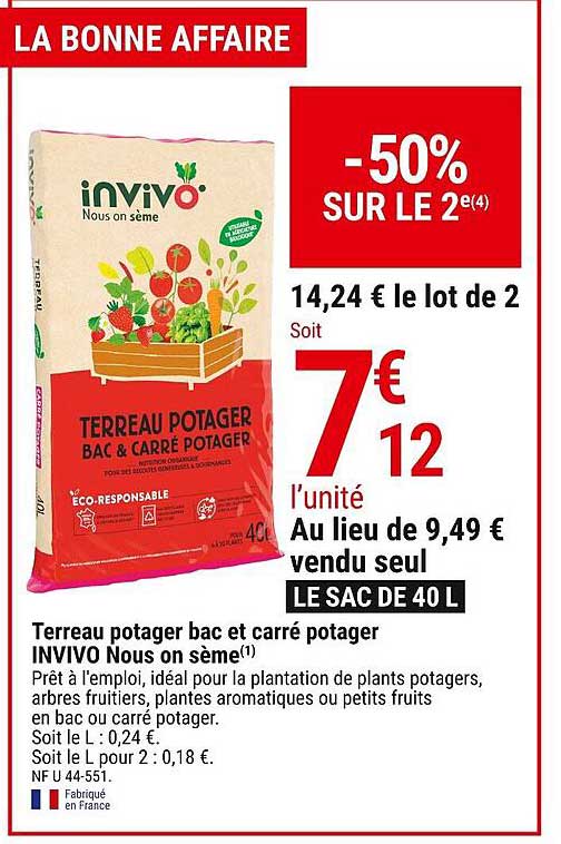 Promo Terreau Potager Bac Et Carré Potager Invivo Nous On Sème chez ...
