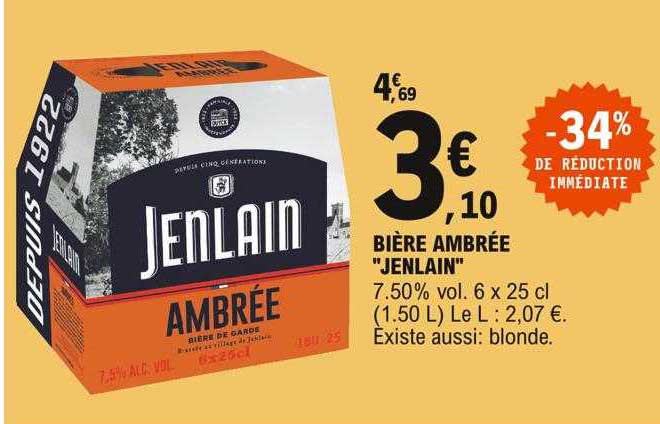 Promo Bière Ambrée "jenlain" chez E.Leclerc - iCatalogue.fr