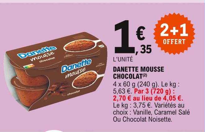Promo Danette Mousse Chocolat chez E.Leclerc - iCatalogue.fr