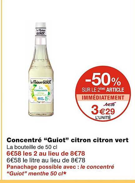 Promo Concentré "guiot" Citron Citron Vert chez Monoprix - iCatalogue.fr
