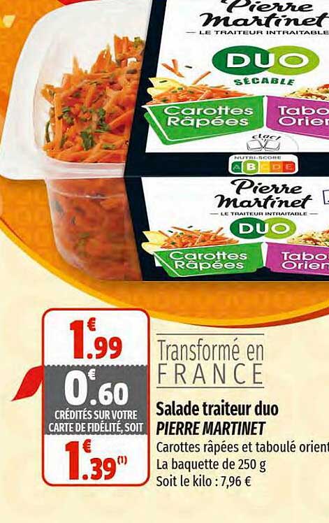 Promo Salade Traiteur Duo Pierre Martinet chez Coccinelle Express ...