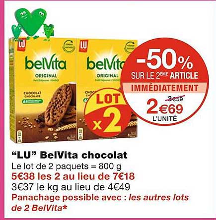 Promo "lu" BelVita Chocolat chez Monoprix - iCatalogue.fr