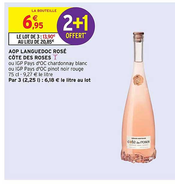 Promo Aop Languedoc Rosé Côte Des Roses chez Intermarché Hyper ...