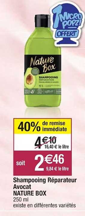 Promo Shampooing Réparateur Avocat Nature Box chez Cora - iCatalogue.fr