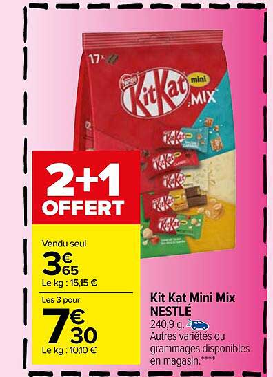 Promo Kit Kat Mini Mix Nestlé chez Carrefour Market - iCatalogue.fr