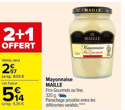 Promo Mayonnaise Maille chez Carrefour - iCatalogue.fr