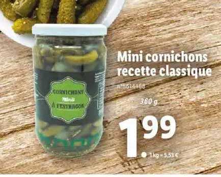 Promo Mini Cornichons Recette Classique chez Lidl - iCatalogue.fr