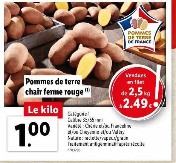 Promo Pommes De Terre Chair Ferme Rouge chez Lidl - iCatalogue.fr
