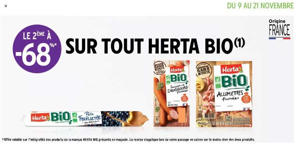 Promo Herta Bio chez Intermarché - iCatalogue.fr