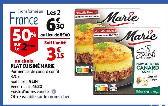 Promo Plat Cuisiné Marie chez Auchan - iCatalogue.fr