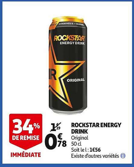 Promo Rockstar Energy Drink chez Auchan - iCatalogue.fr