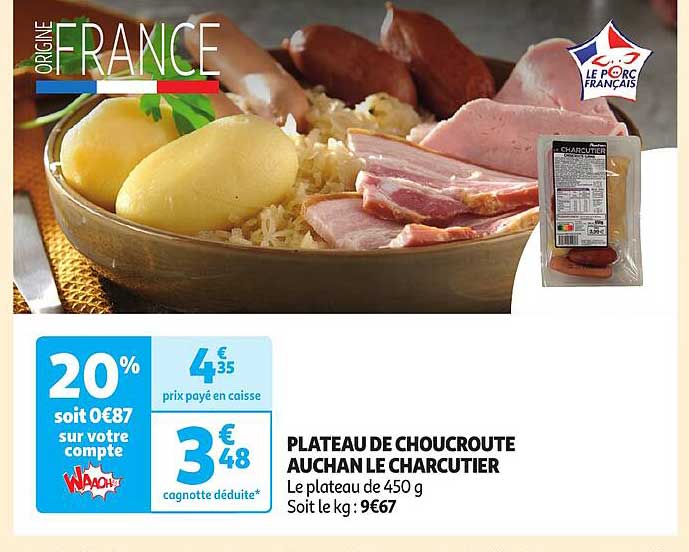 Promo Plateau De Choucroute Auchan Le Charcutier chez Auchan ...