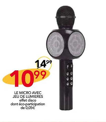 Promo Le Micro Avec Jeu De Lumières chez Stokomani - iCatalogue.fr