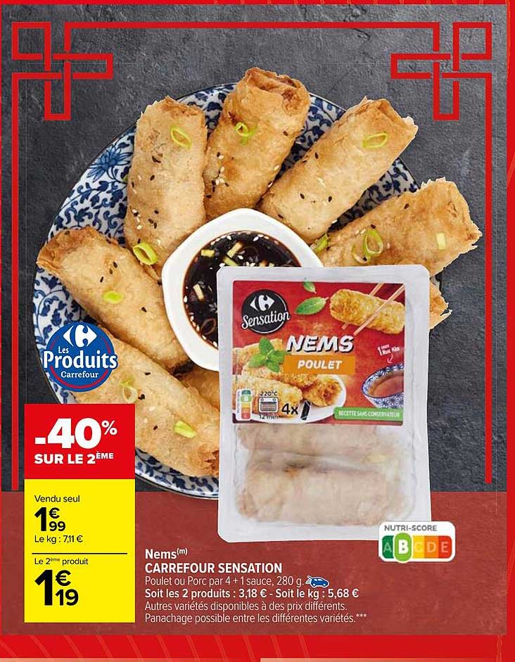 Promo Nems Carrefour Sensation chez Carrefour Market - iCatalogue.fr