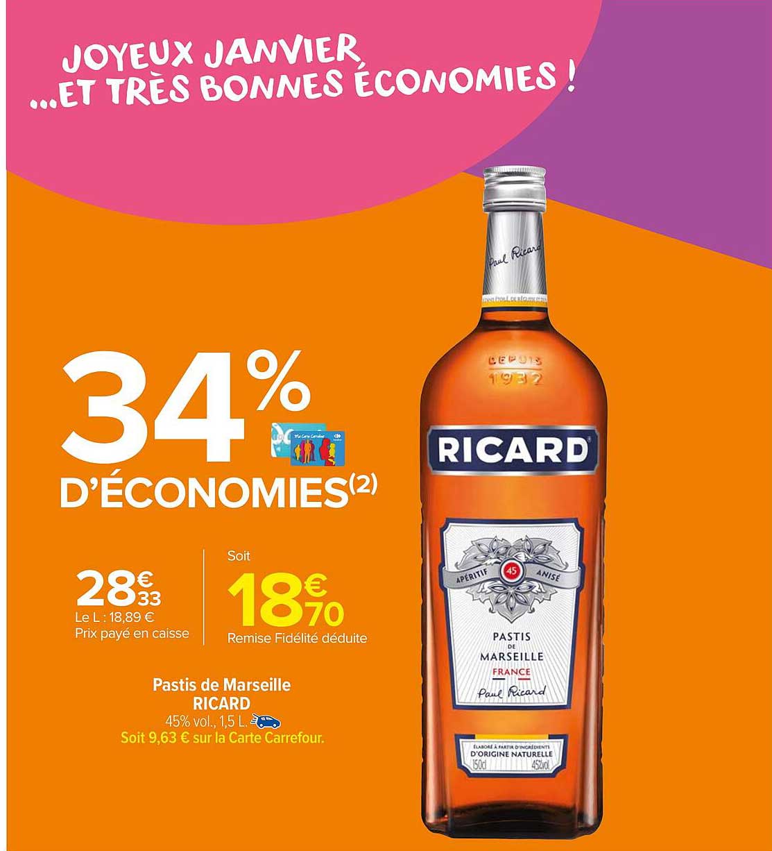 Promo Pastis De Marseille Ricard chez Carrefour Market - iCatalogue.fr