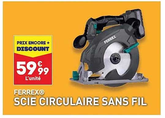 Promo Scie Circulaire Sans Fil Ferrex chez Aldi - iCatalogue.fr Promo Scie Circulaire Sans Fil Ferrex chez Aldi - iCatalogue.fr