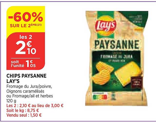 Promo Chips Paysanne Lay's chez Bi1 - iCatalogue.fr