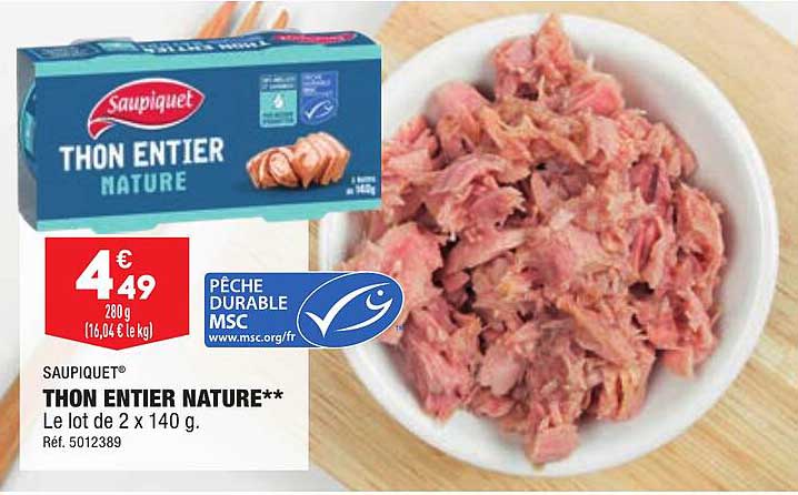Promo Thon Entier Nature Saupiquet chez Aldi - iCatalogue.fr