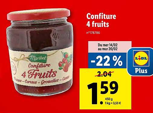 Promo Confiture 4 Fruits Maribel chez Lidl - iCatalogue.fr