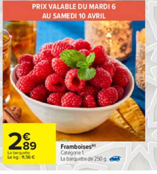 Promo Framboises chez Carrefour - iCatalogue.fr