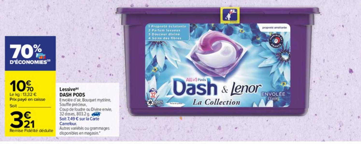 Promo Lessive Dash Pods chez Carrefour - iCatalogue.fr