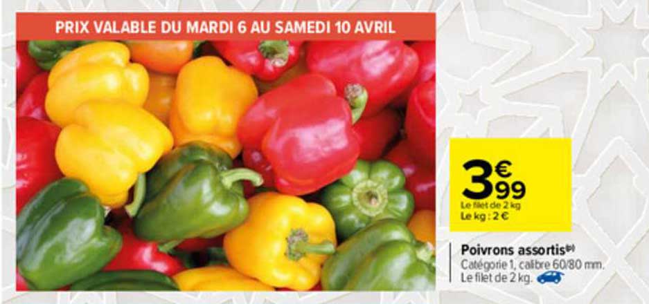 Promo Poivrons Assortis chez Carrefour - iCatalogue.fr