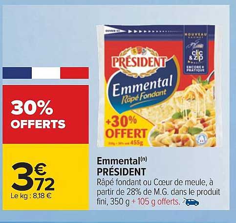 Promo Emmental Président chez Carrefour - iCatalogue.fr