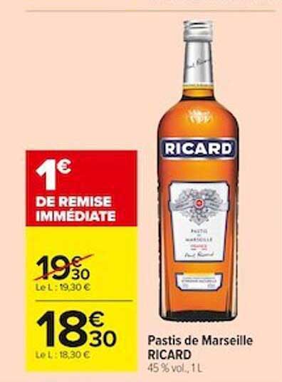 Promo Pastis De Marseille Ricard chez Carrefour Market - iCatalogue.fr