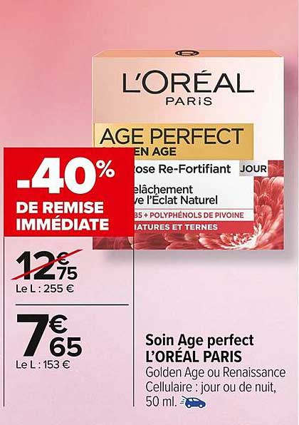 Promo Soin Age Perfect L'oréal Paris chez Carrefour Market - iCatalogue.fr