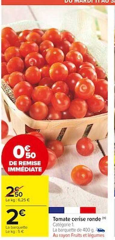 Promo Tomate Cerise Ronde chez Carrefour Market - iCatalogue.fr