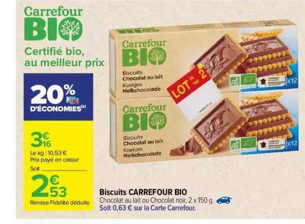 Promo Biscuits Carrefour Bio chez Carrefour Market - iCatalogue.fr