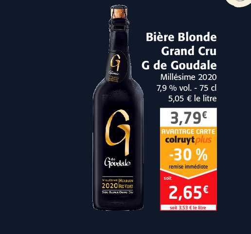 Promo Bière Blonde Grand Cru G De Goudale chez Colruyt - iCatalogue.fr