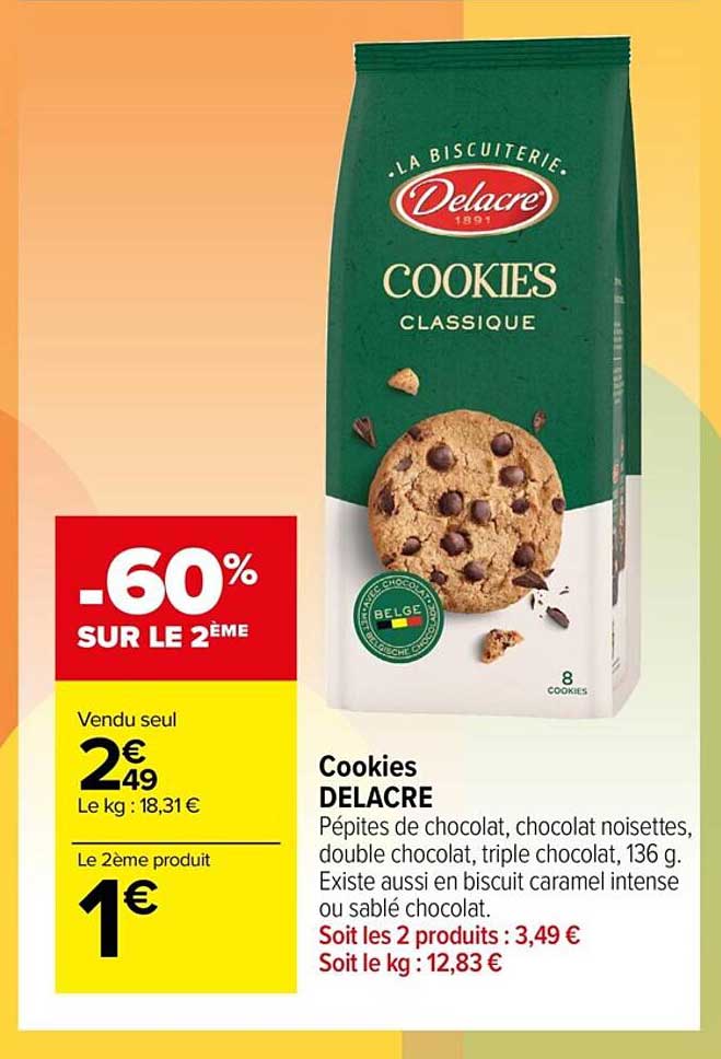 Promo Cookies Delacre chez Carrefour - iCatalogue.fr