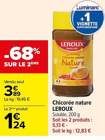 Promo Chicorée Nature Leroux chez Carrefour - iCatalogue.fr