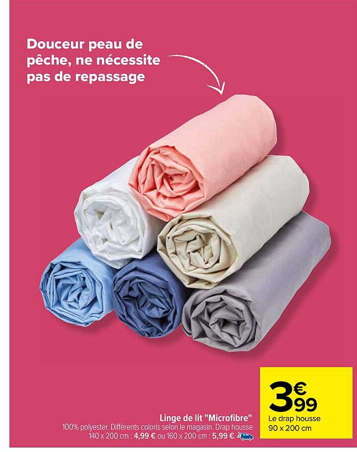 Promo Linge De Lit "microfibre" chez Carrefour - iCatalogue.fr