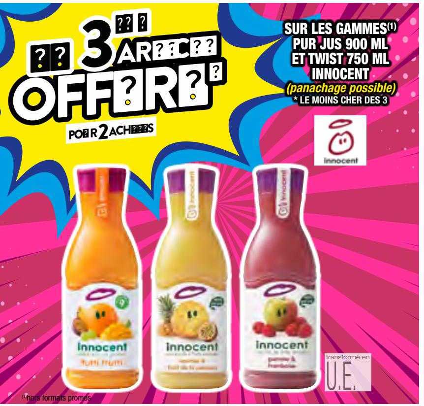 Promo Les Gammes Pur Jus 900ml Et Twist 750ml Innocent chez Migros ...