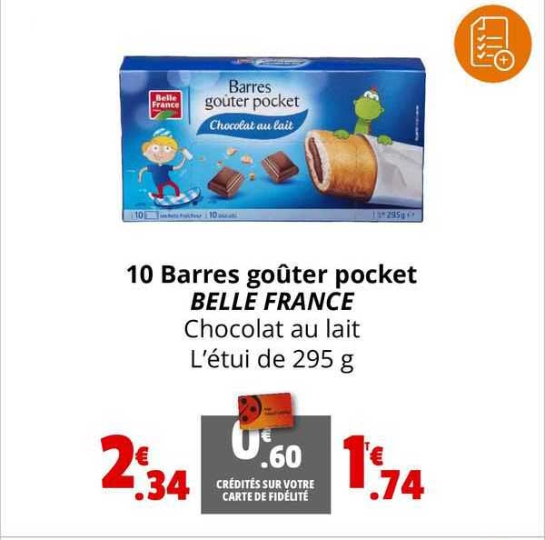 Promo 10 Barres Goûter Pocket Belle France Chocolat Au Lait chez ...