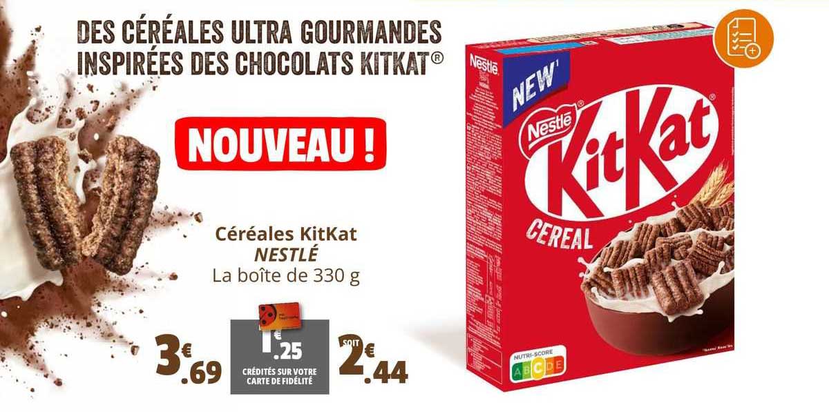 Promo Céréales Kit Kat Nestlé chez Coccinelle Express - iCatalogue.fr
