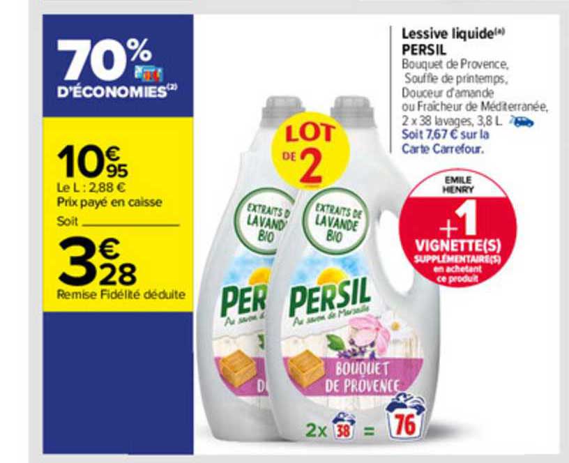 Promo Lessive Liquide Persil chez Carrefour - iCatalogue.fr