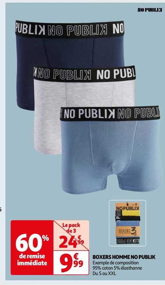 Promo Boxers Homem No Publik chez Auchan - iCatalogue.fr