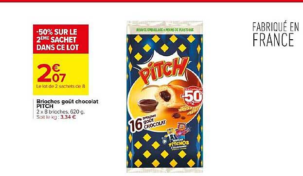 Promo Brioches Goût Chocolat Pitch chez Carrefour - iCatalogue.fr