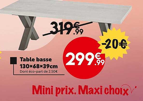 Promo Table Basse Chez Maxi Bazar Icataloguefr 4421