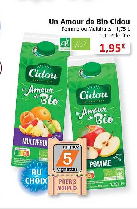 Promo Un Amour De Bio Cidou chez Colruyt - iCatalogue.fr